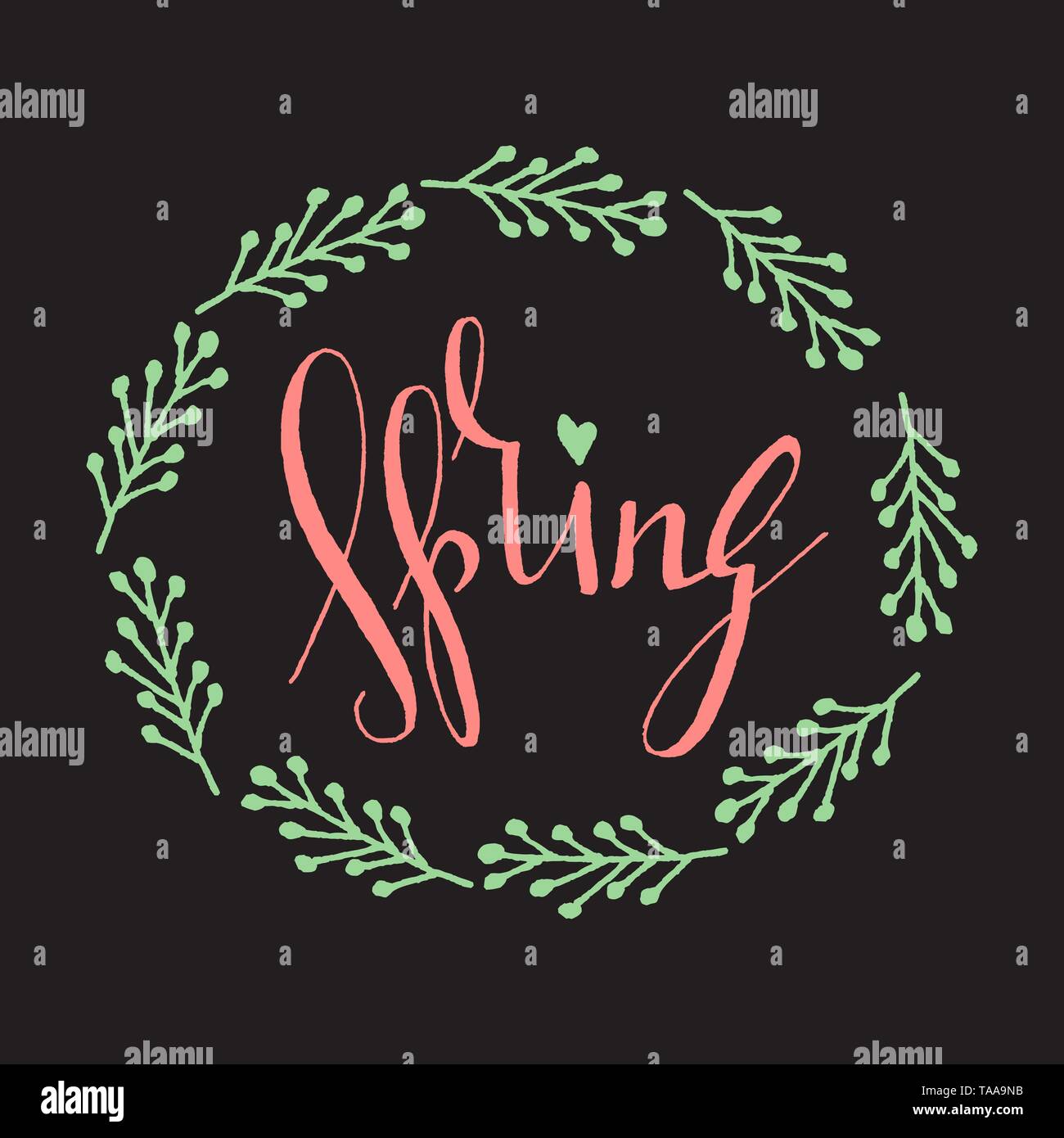 Handwritten calligraphic Spring lettering Stock Vector Image & Art - Alamy