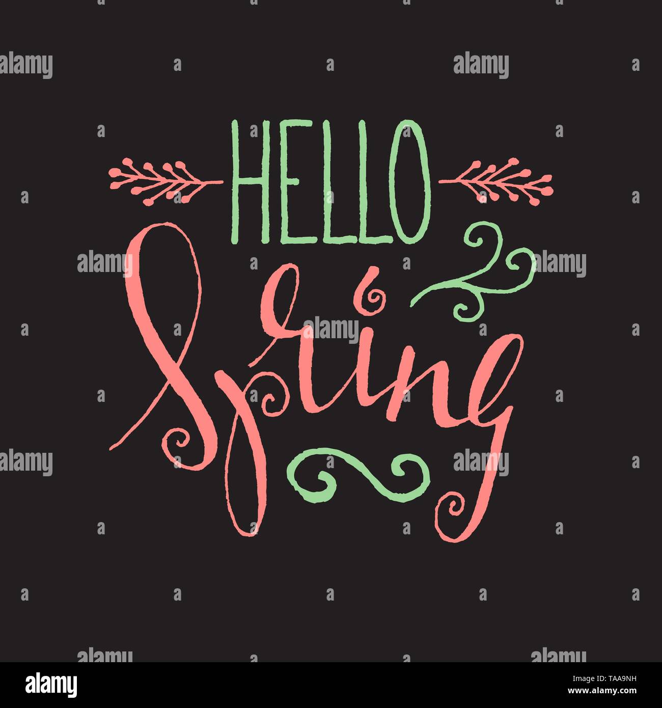 Handwritten calligraphic Spring lettering Stock Vector Image & Art - Alamy