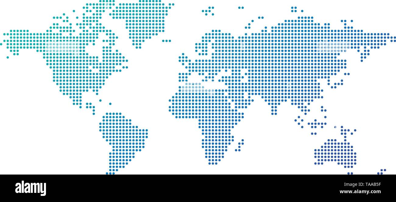 World map dotted style, vector illustration isolated on white Stock ...