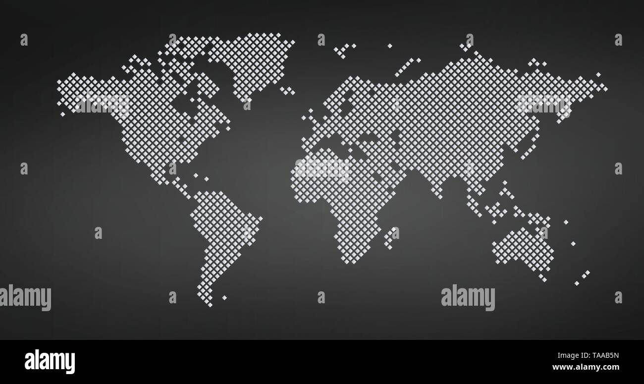 World map square dotted style, vector illustration isolated on white ...