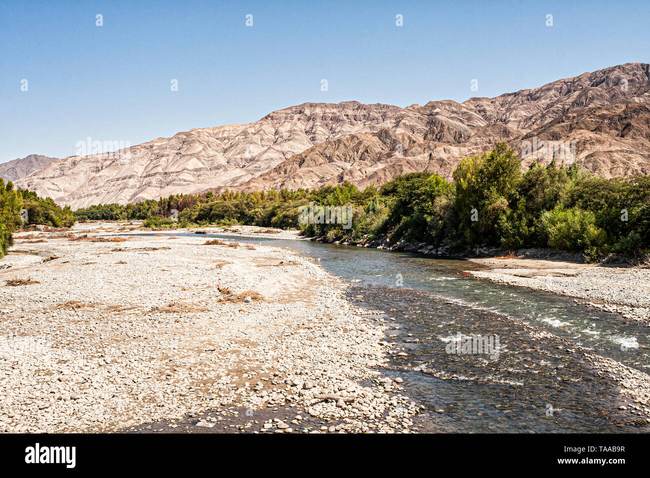 Rio Grande, one of the rivers that cross Peruvian desert. Palpa ...