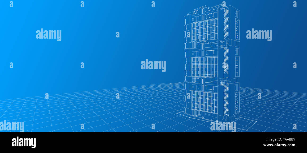 Architecture exterior facade building design concept 3d perspective ...