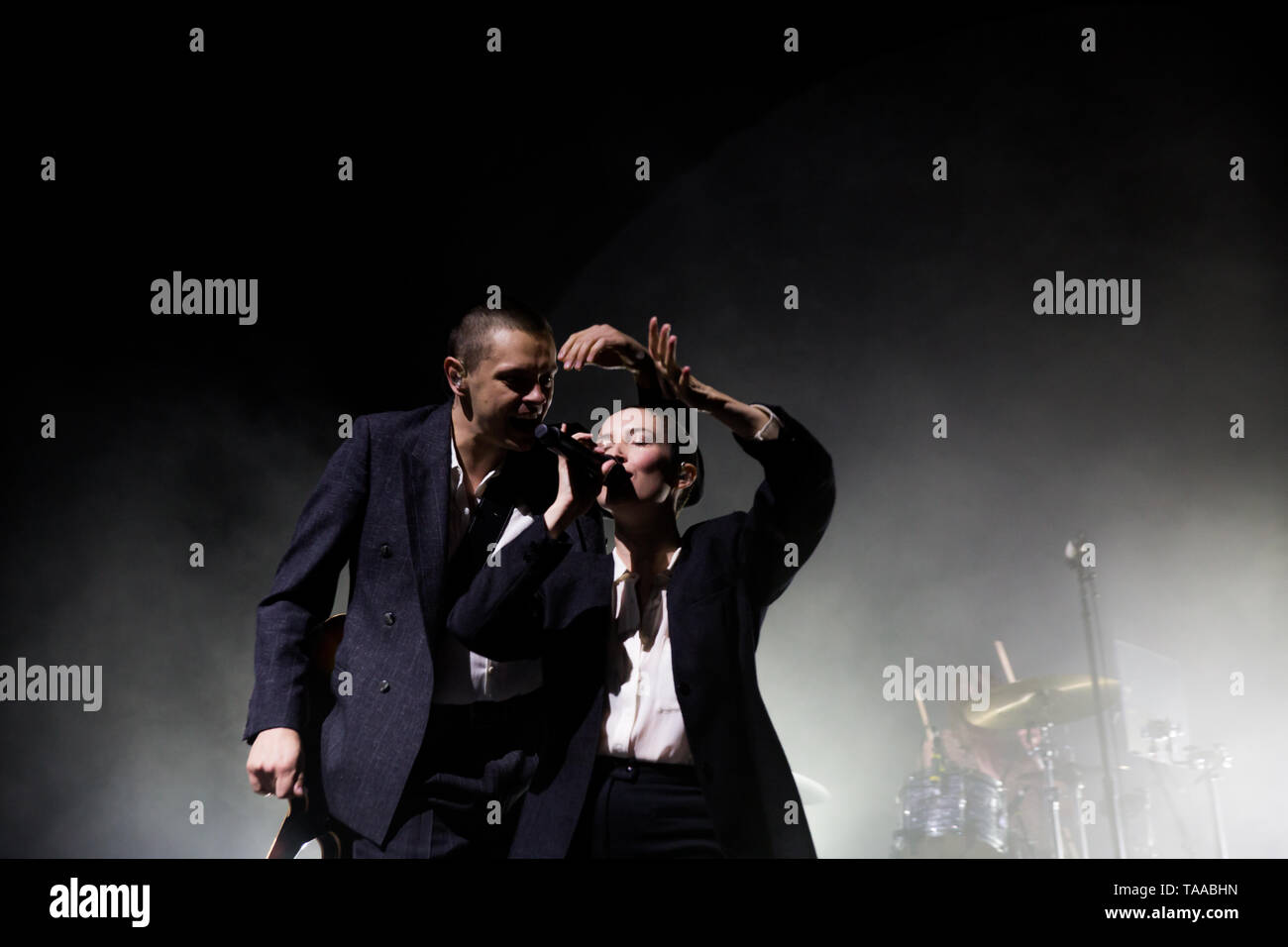 Peter Dreimanis and Leah Fay of indie rock band July Talk perform at ...