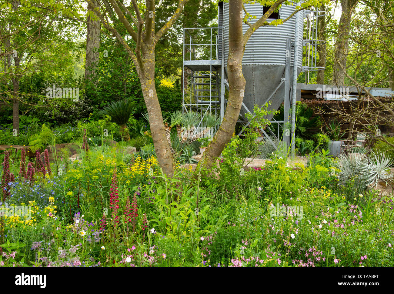 A repurposed grain silo surrounded by naturalistic planting inThe ...