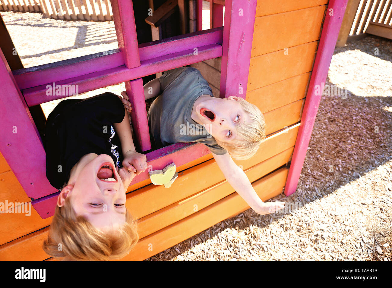 Two boys making faces hi-res stock photography and images - Alamy