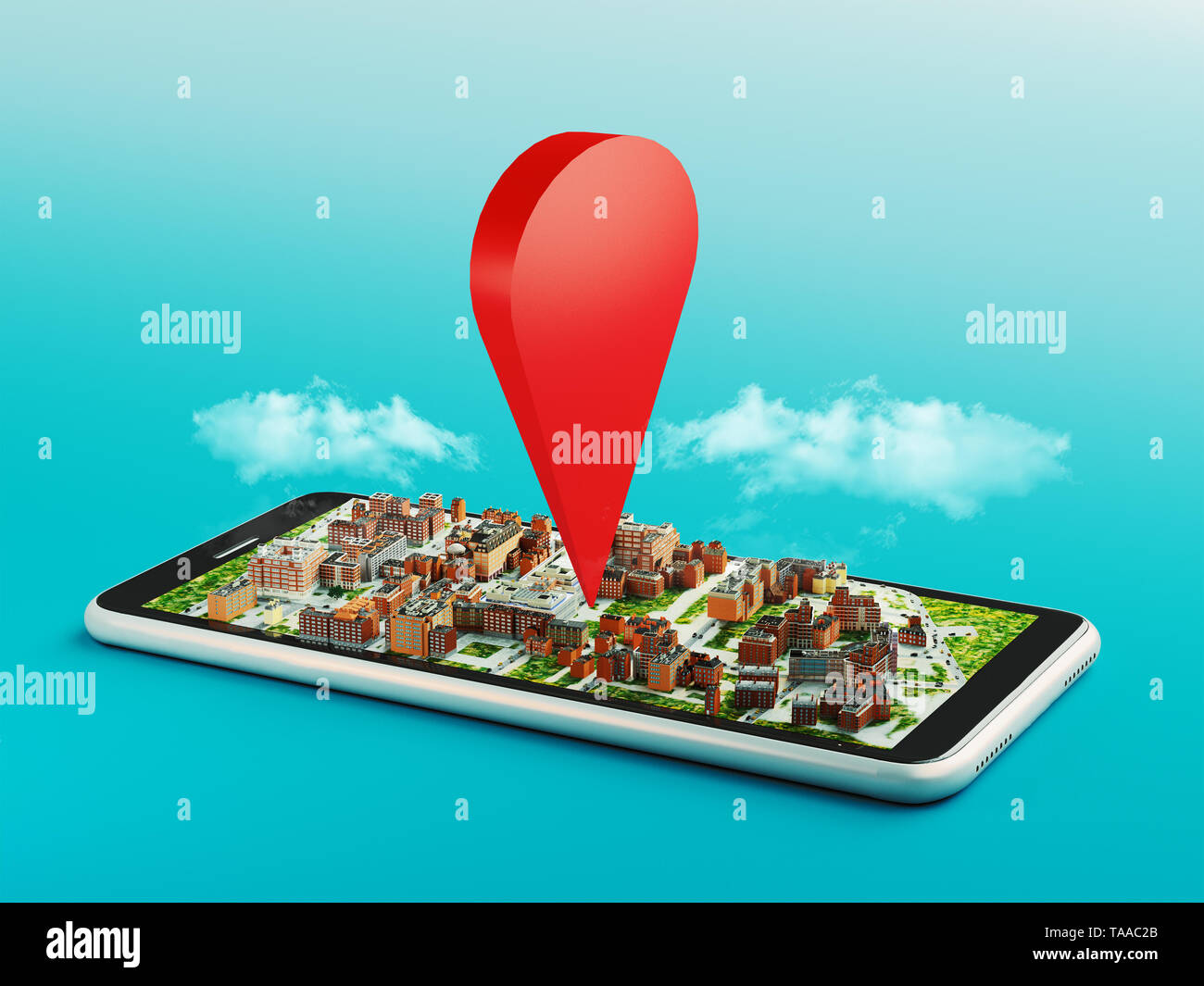 3d rendering gps route hi-res stock photography and images - Alamy