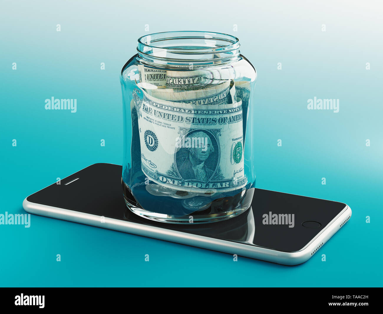 3d rendering online mobile money transfer hi-res stock photography and images - Alamy