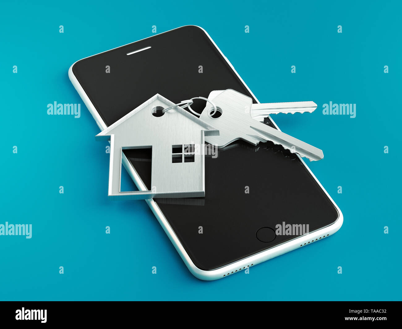 New house, rent or purchase, 3d rendering Stock Photo - Alamy