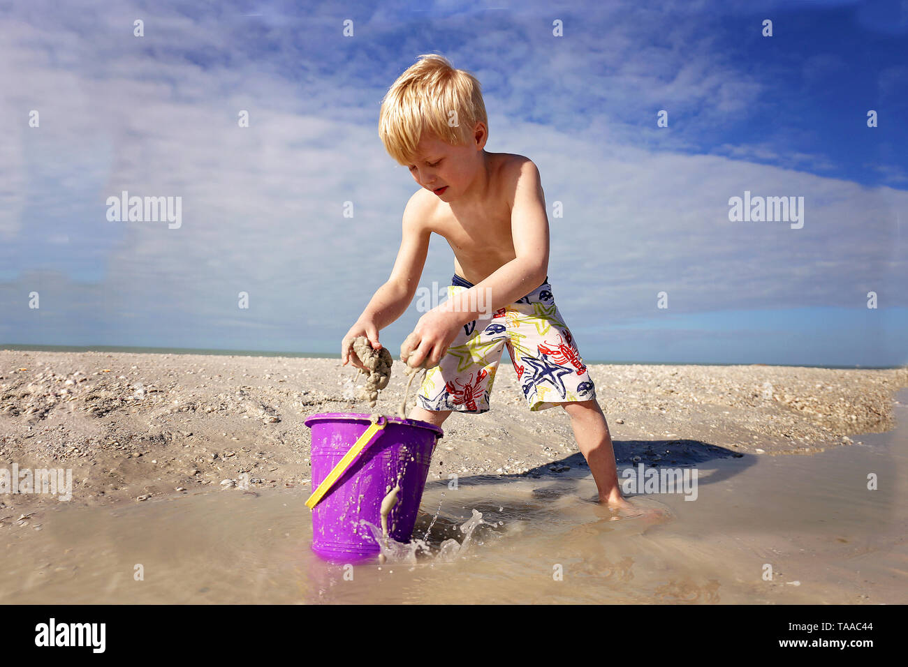 Filling a bucket with sand hi-res stock photography and images - Alamy