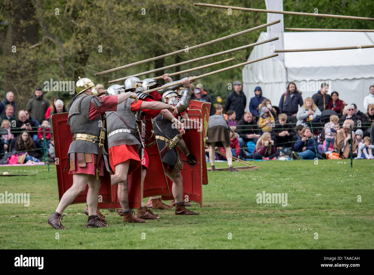 Ermine Street Guard show Imperial Roman Army at Wrest Park, England ...