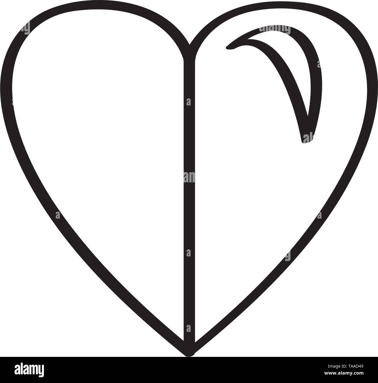 Isolated heart shape icon on a white background Stock Vector Image ...