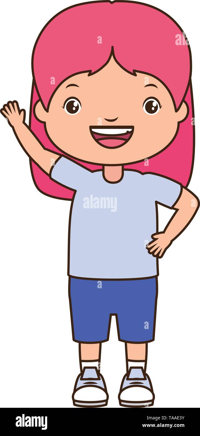 smiling girl waving hand Stock Vector Image & Art - Alamy