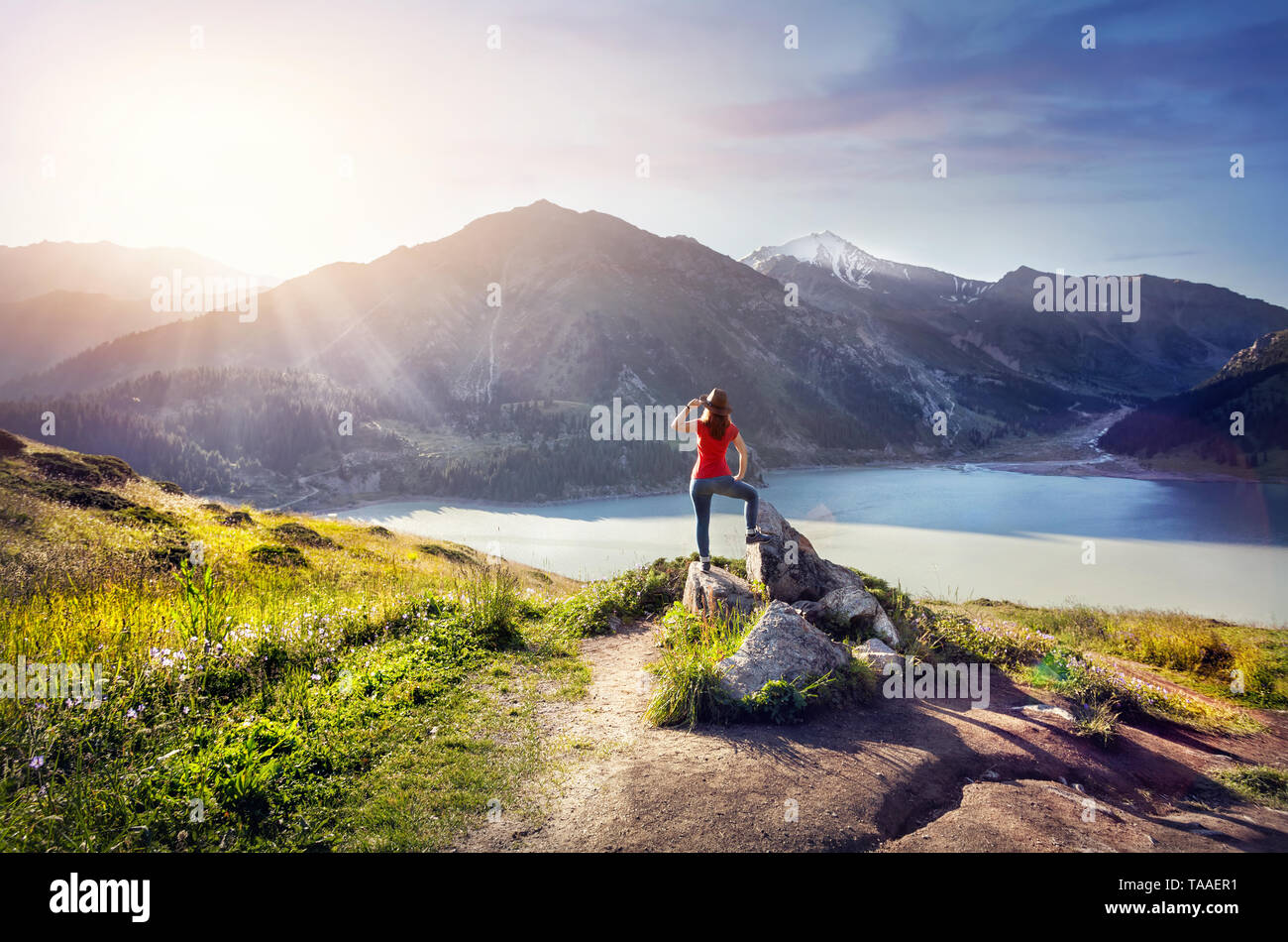 Enjoying sunrise hi-res stock photography and images - Alamy