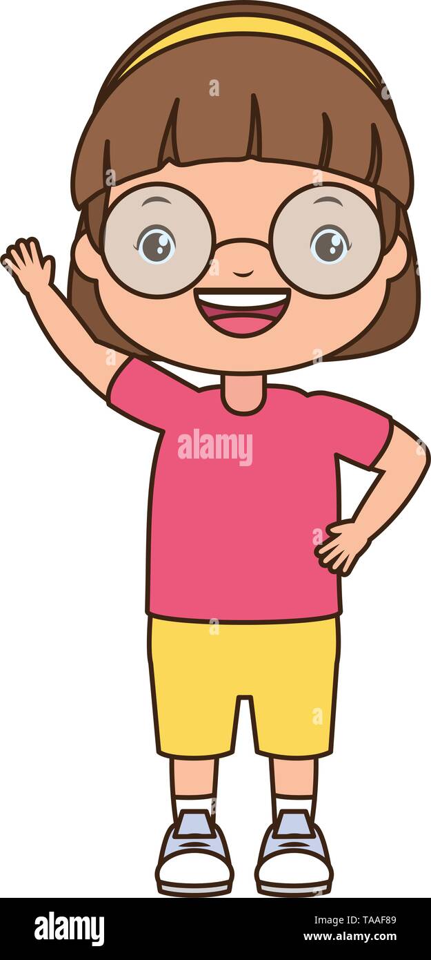 smiling girl waving hand Stock Vector Image & Art - Alamy