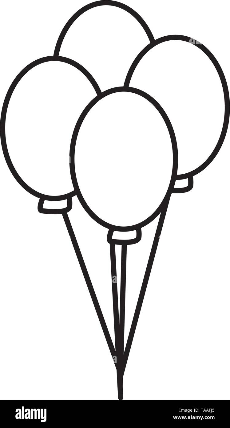 balloons party outline Stock Vector Image & Art - Alamy