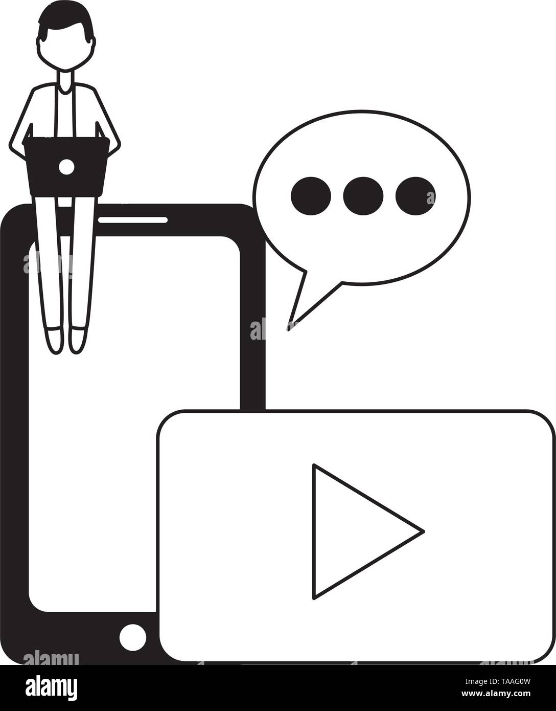 man devices social media Stock Vector Image & Art - Alamy