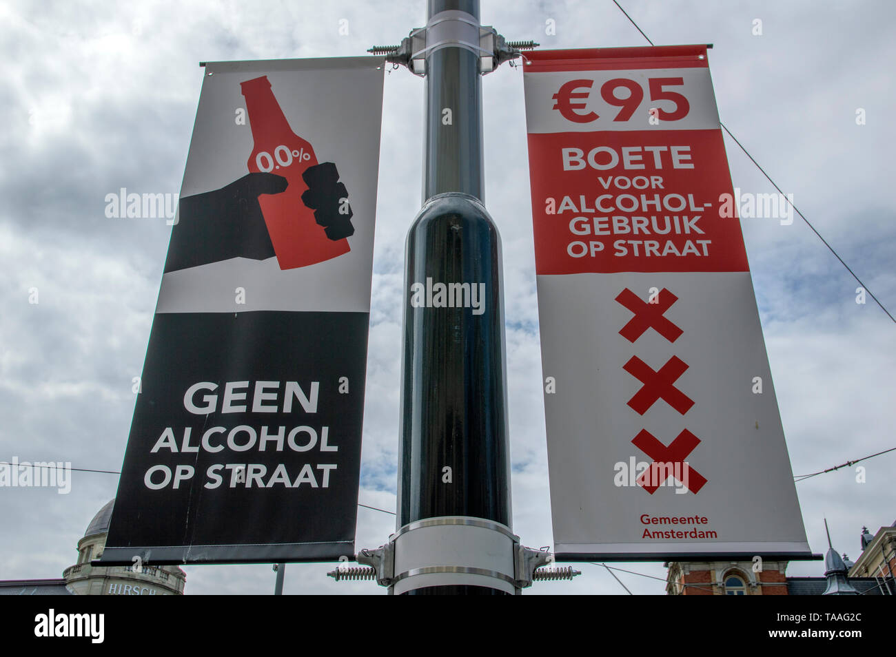 Sign No Alcohol In Public Spaces At Amsterdam The Netherlands 2019 ...