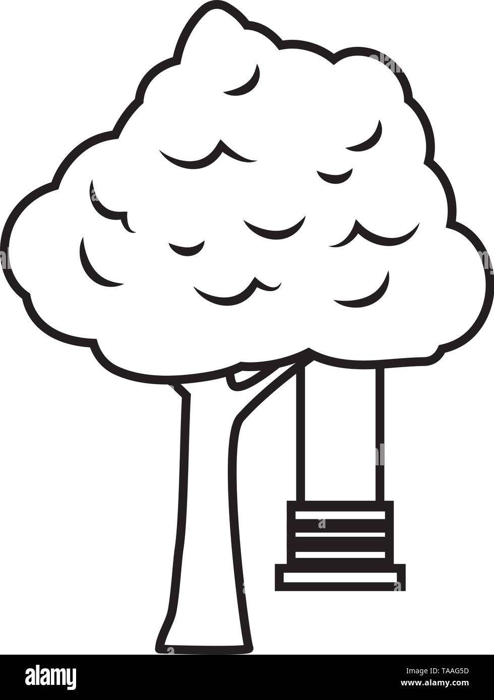 tree with swing Stock Vector Image & Art - Alamy