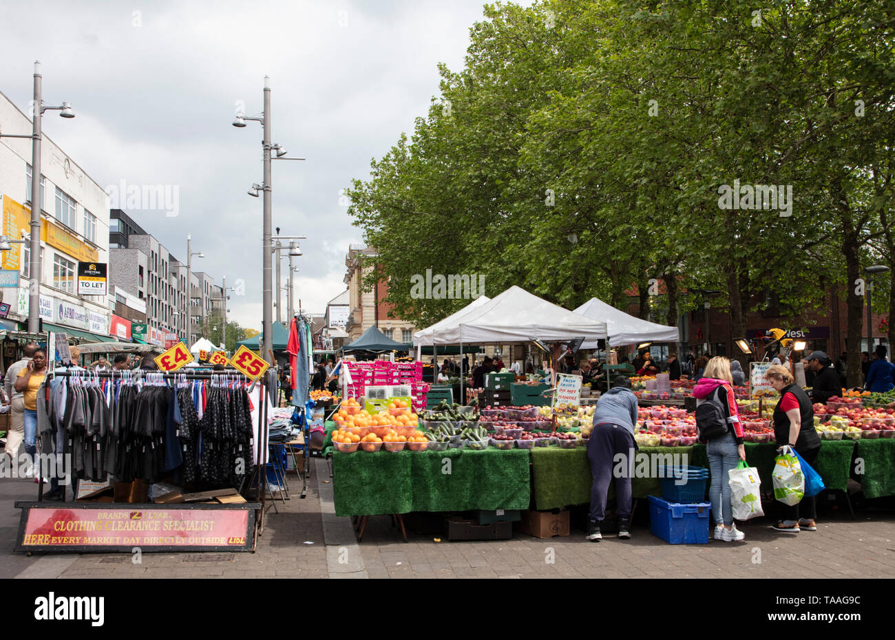 Produce for sale at Walthamstow street market East London Stock Photo ...