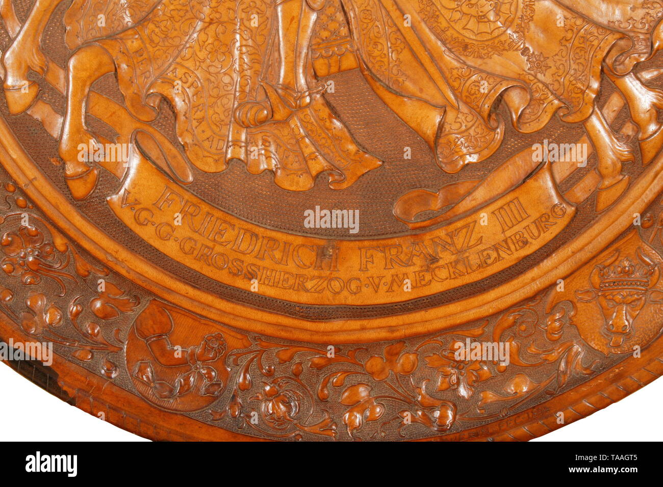 An elaborate, shield-shaped wall decoration from the possessions of the ...