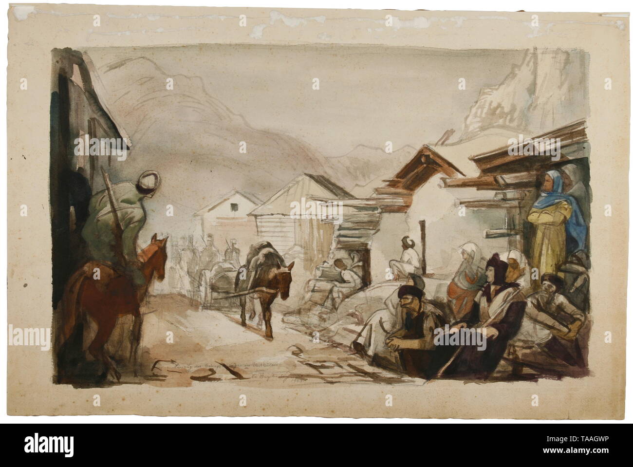 Rudolf Hengstenberg - "March of the mountain rifles into Ushkulan ...