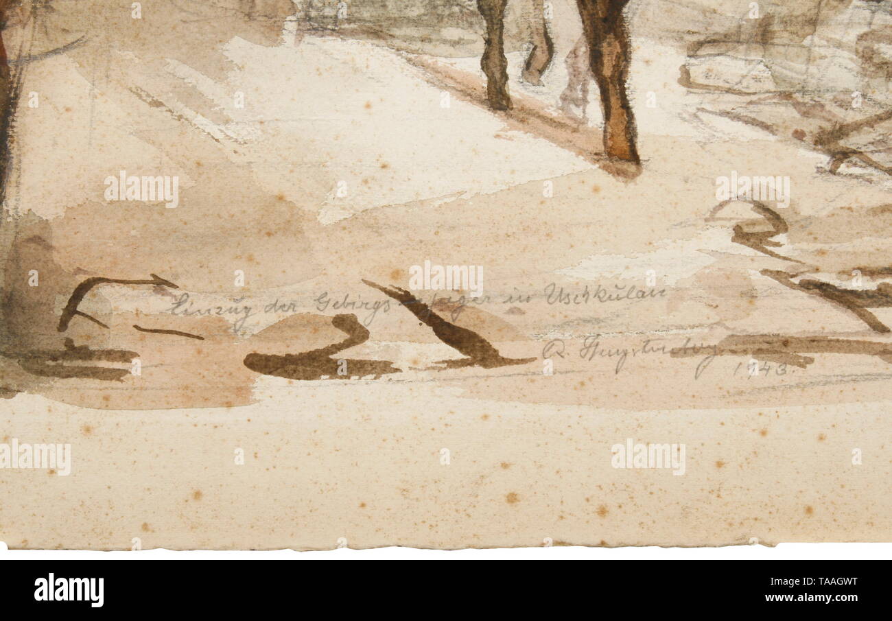 Rudolf Hengstenberg - "March of the mountain rifles into Ushkulan ...