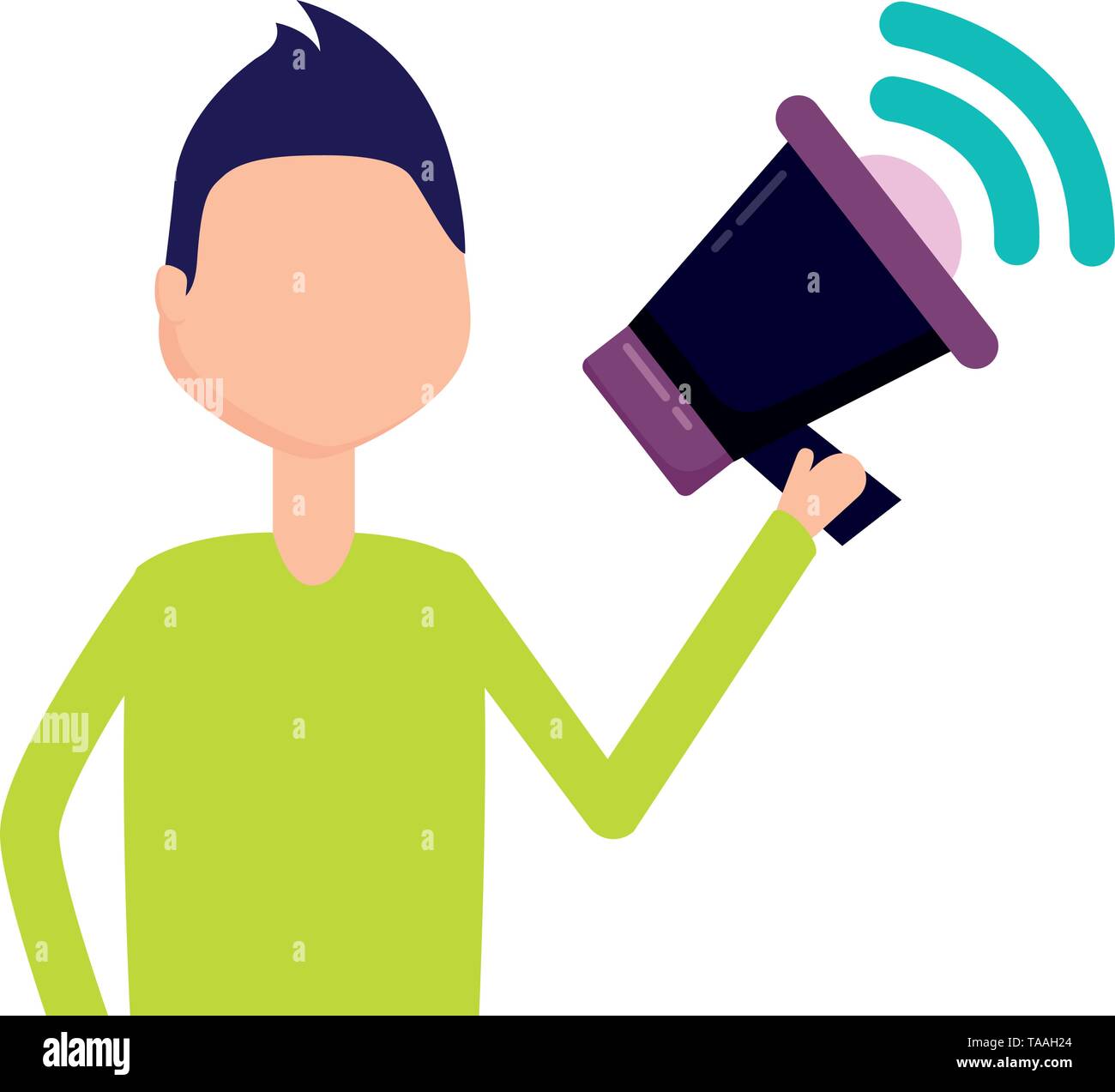 man holding speaker Stock Vector Image & Art - Alamy