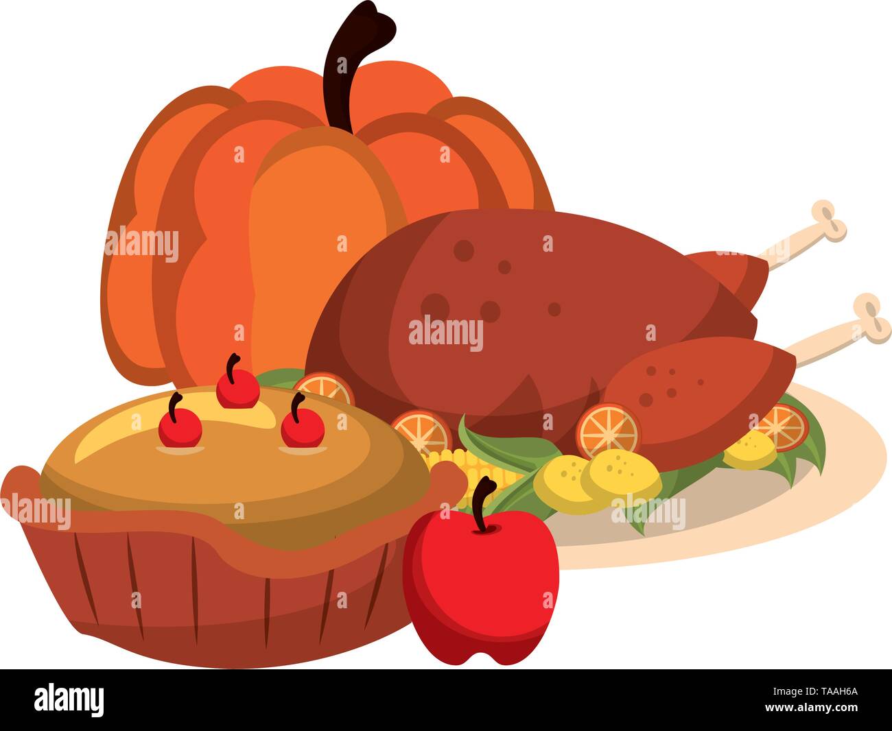Thanksgiving pie feast isolated Stock Vector Images - Alamy