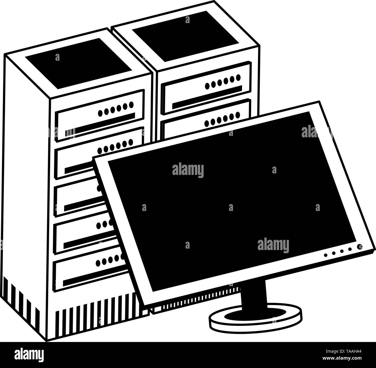 Networking concept diagram connectivity Black and White Stock Photos ...