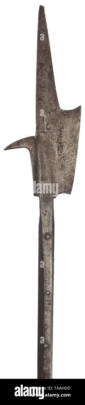 A South German or Swiss halberd, circa 1490/1500 Robust thrusting spike ...