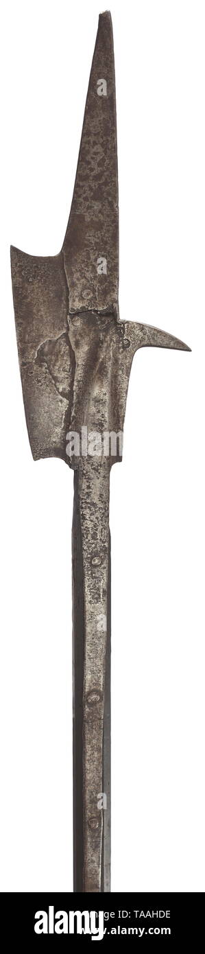 A South German or Swiss halberd, circa 1490/1500 Robust thrusting spike ...