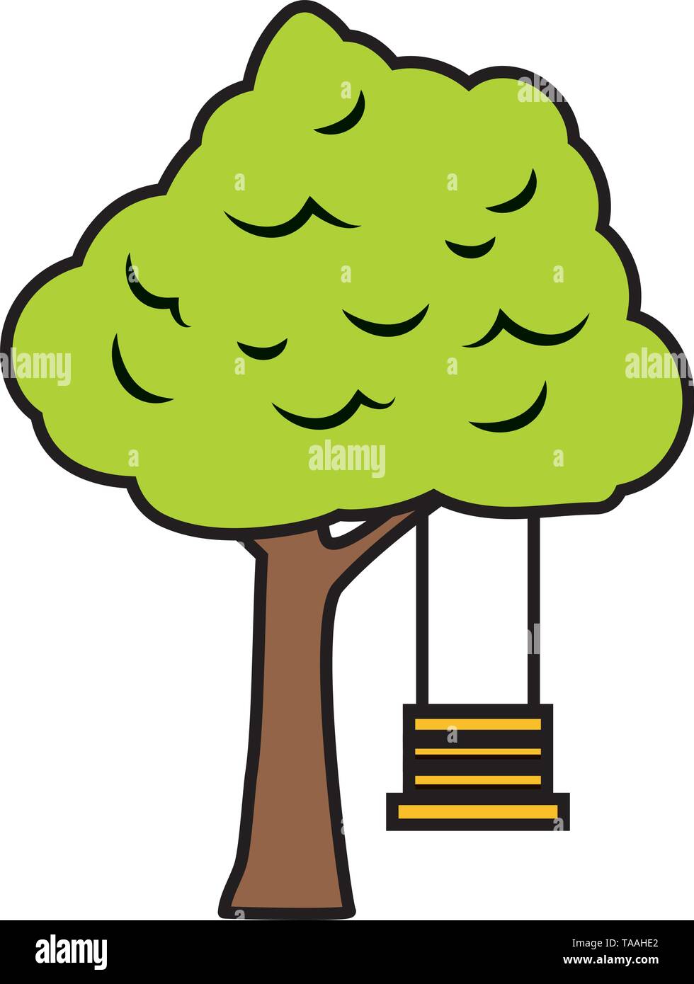 tree with swing Stock Vector Image & Art - Alamy