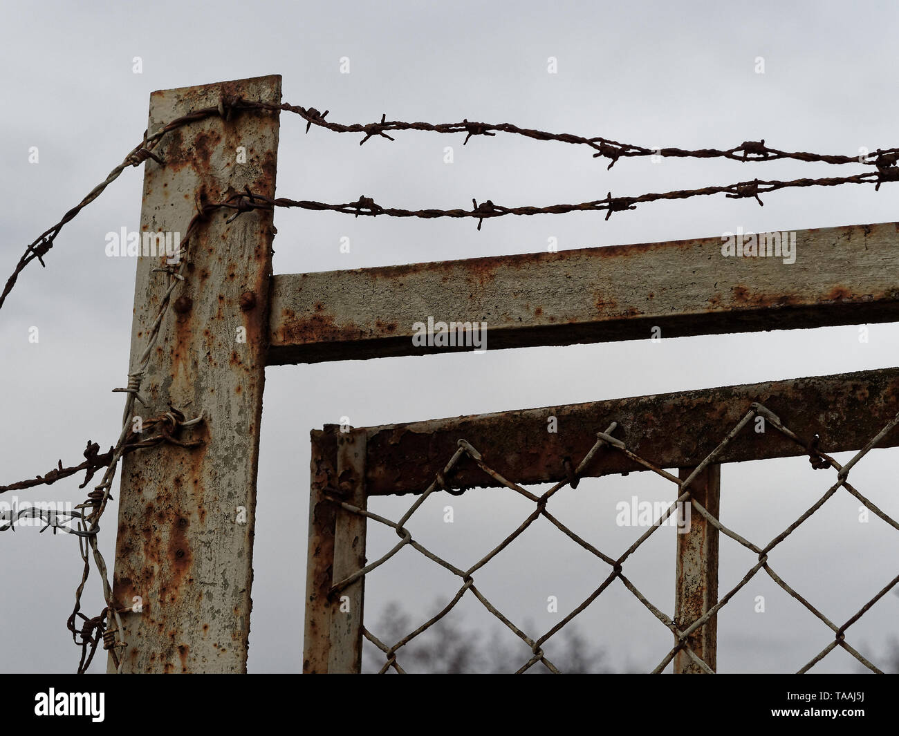 Barbed Wire Gate High Resolution Stock Photography and Images - Alamy
