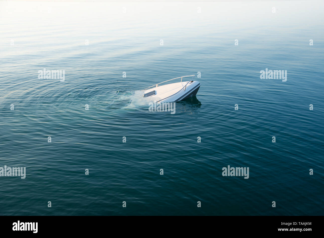 Sinking modern large white boat goes underwater Stock Photo - Alamy