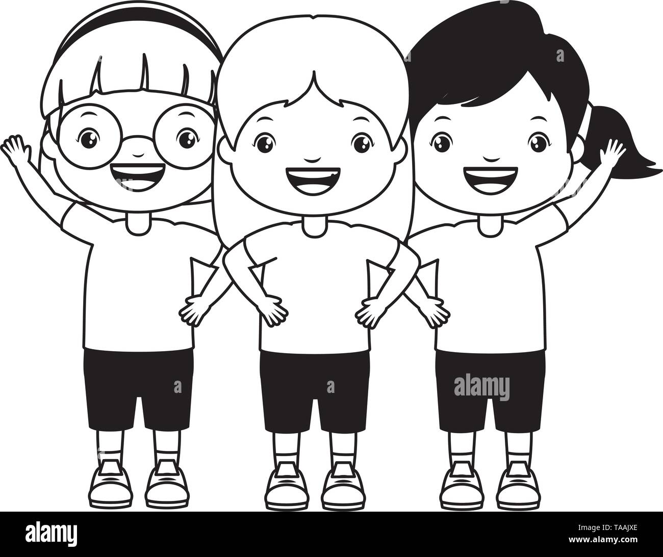 Three Girl Embraced Stock Vector Image And Art Alamy