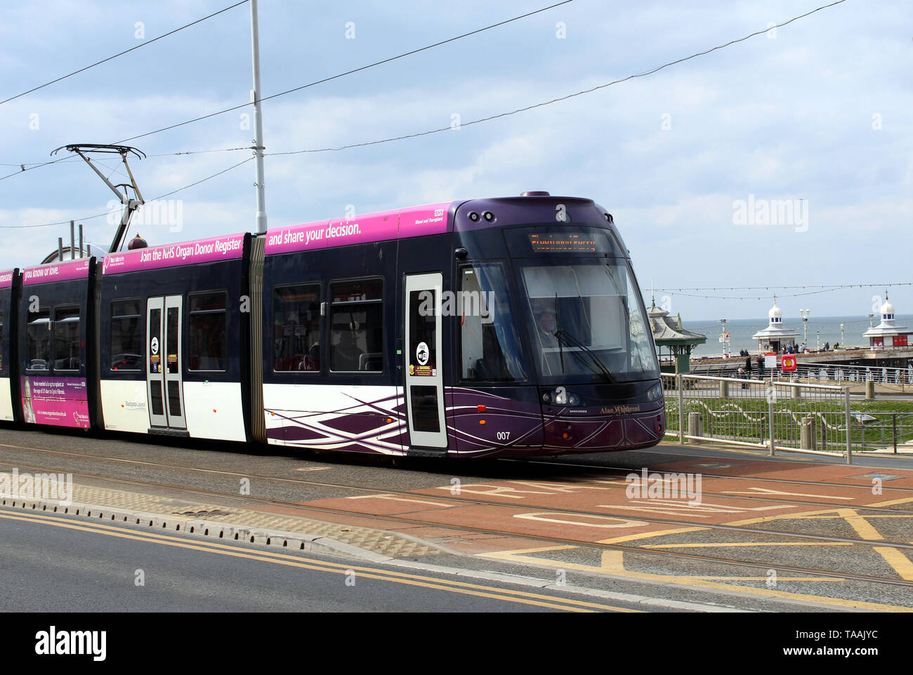 Blackpool Tram At The North pier Stock Photo - Alamy