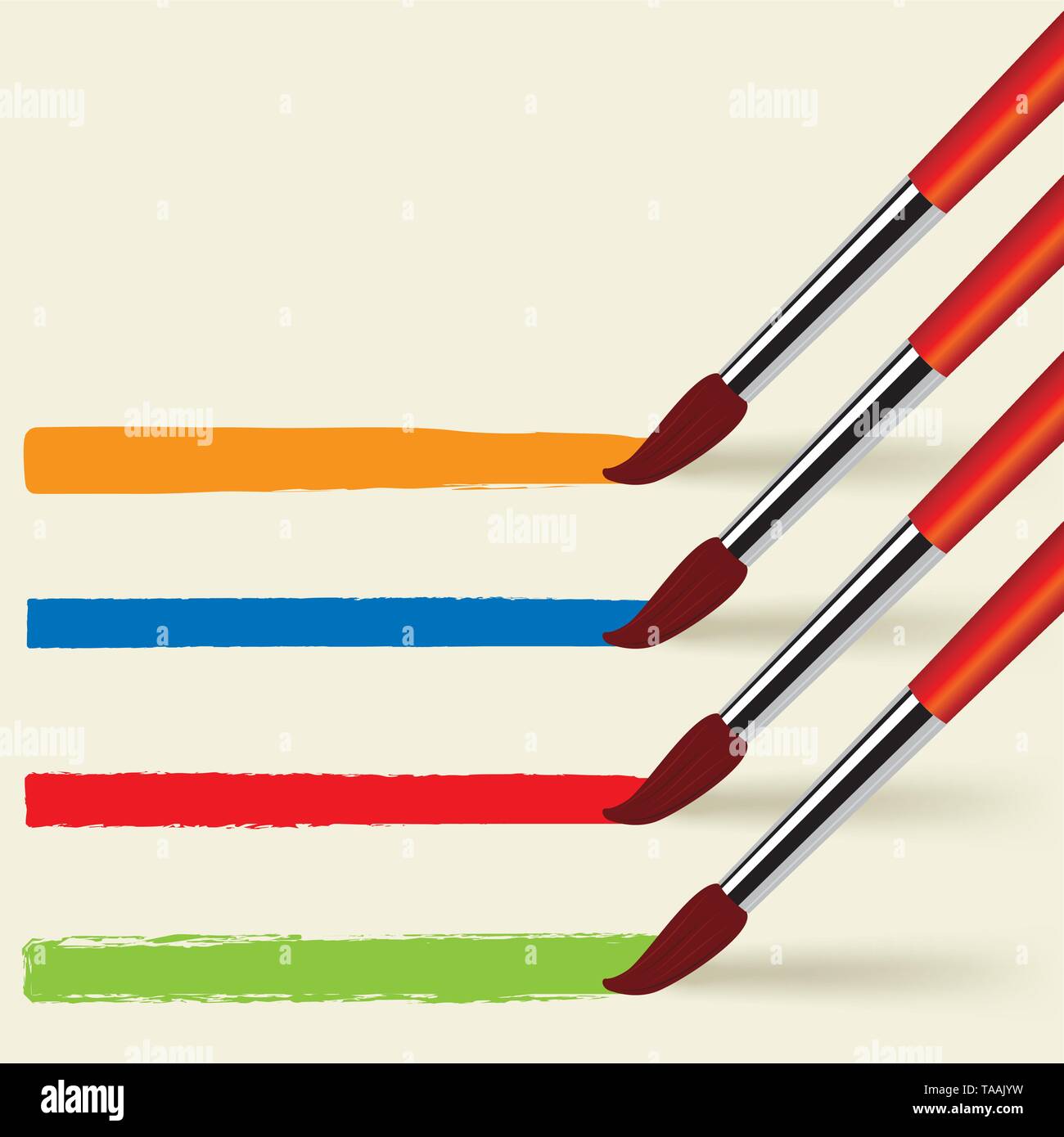 Four brushes painting in paper. Vector illustration Stock Vector Image ...