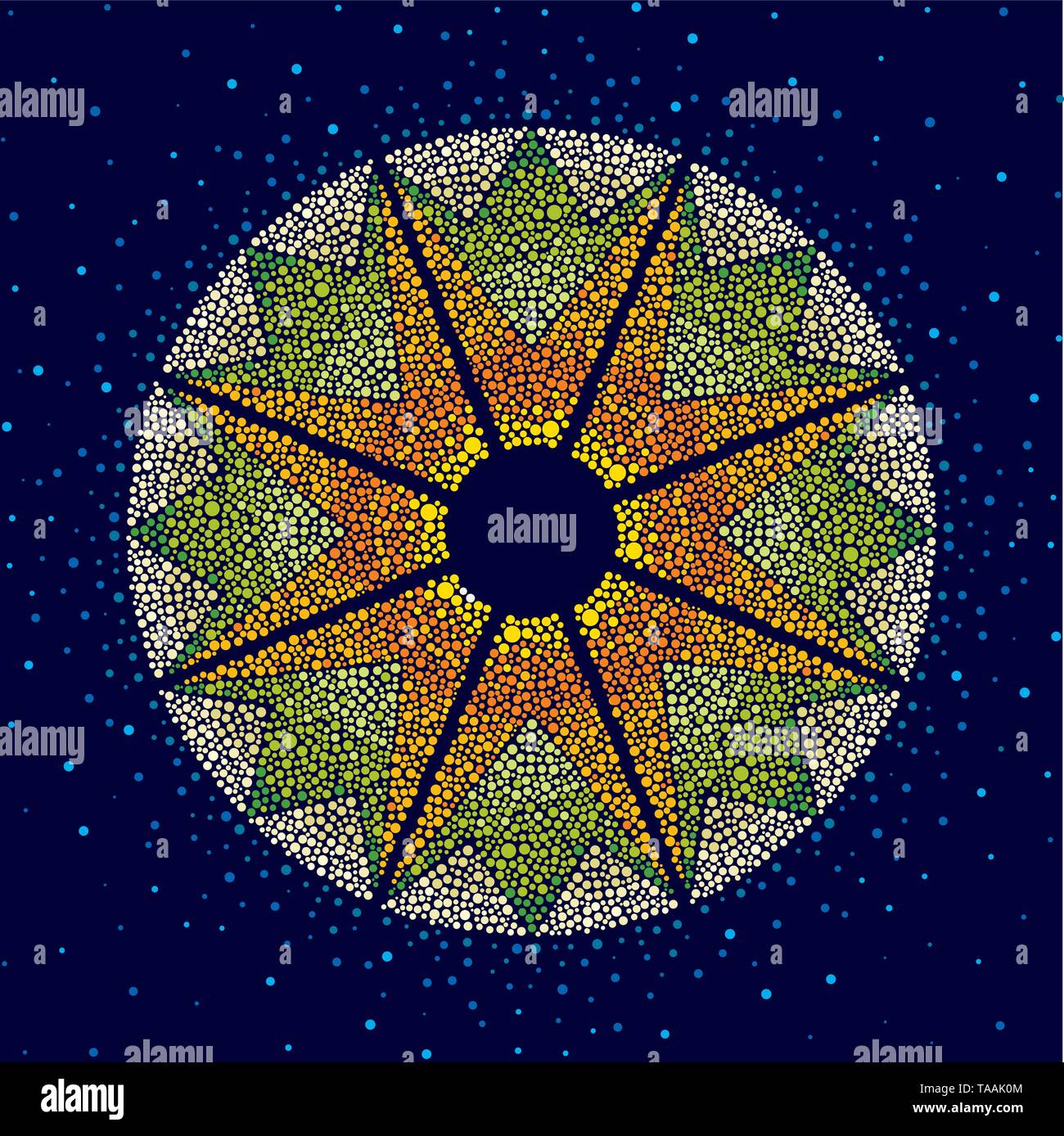 Vector illustration of star made of dots. Background textured element ...