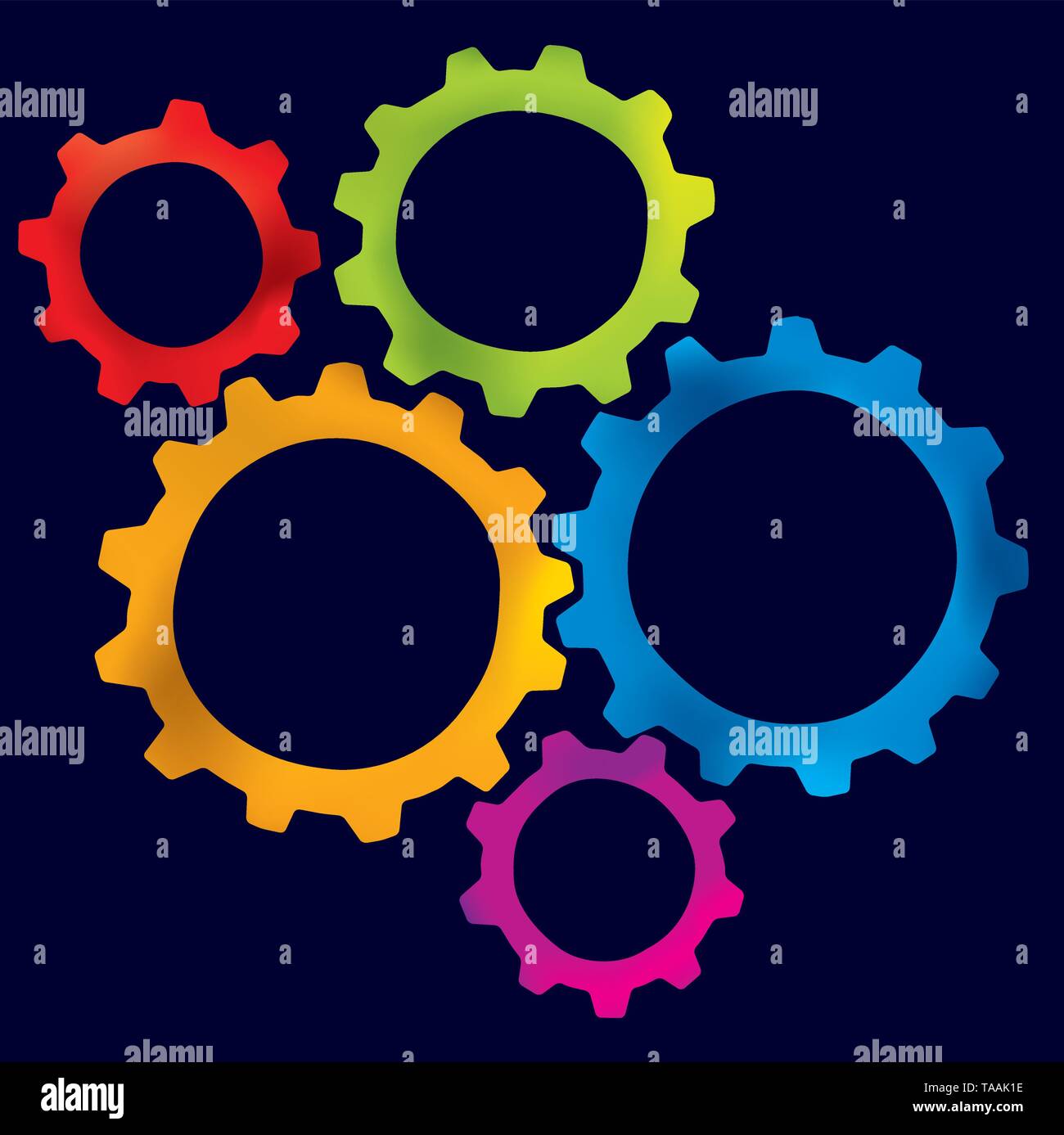 Cogs turning Stock Vector Images - Alamy