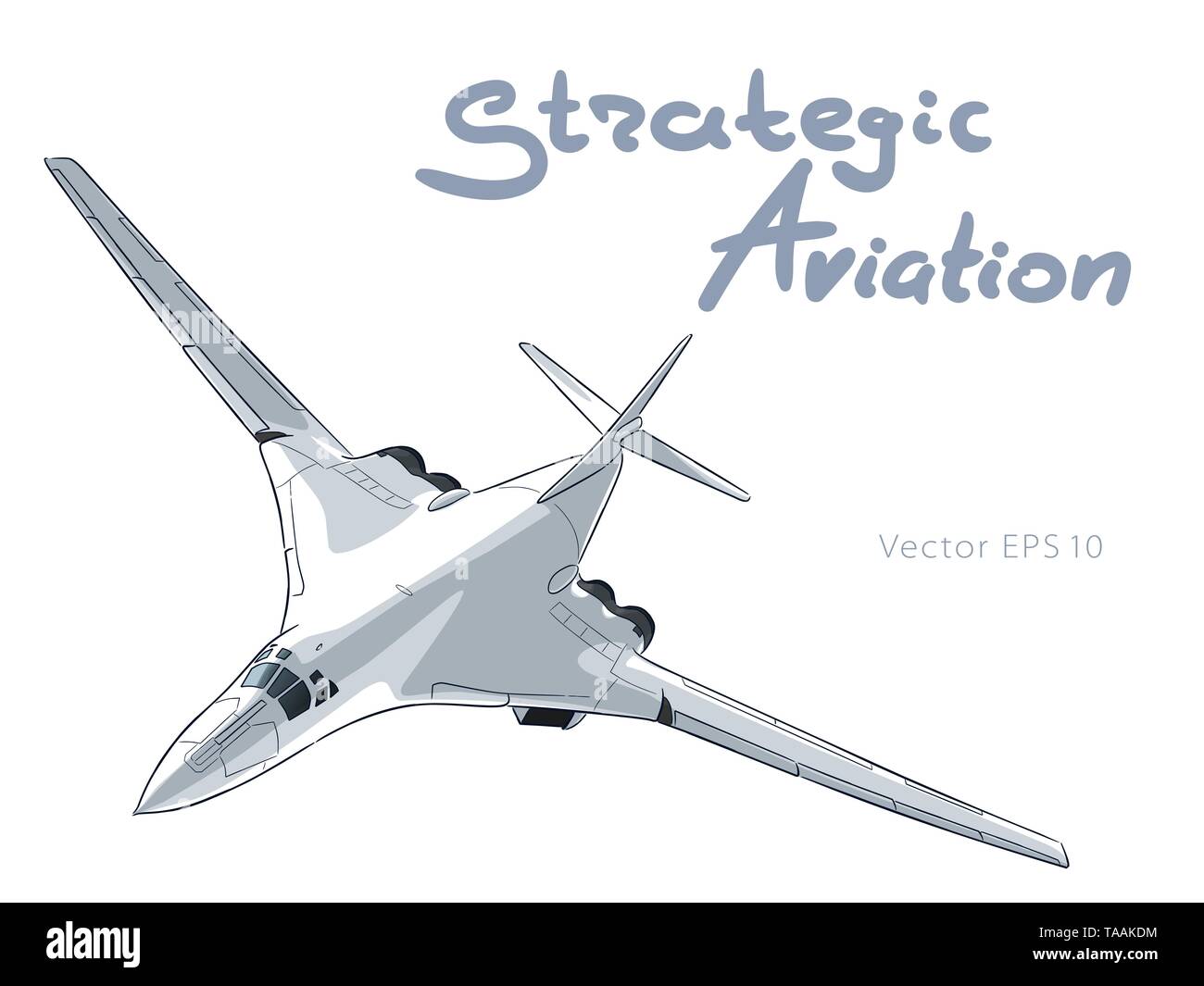 Modern Russian jet bomber aircraft. Vector draw Stock Vector Image ...