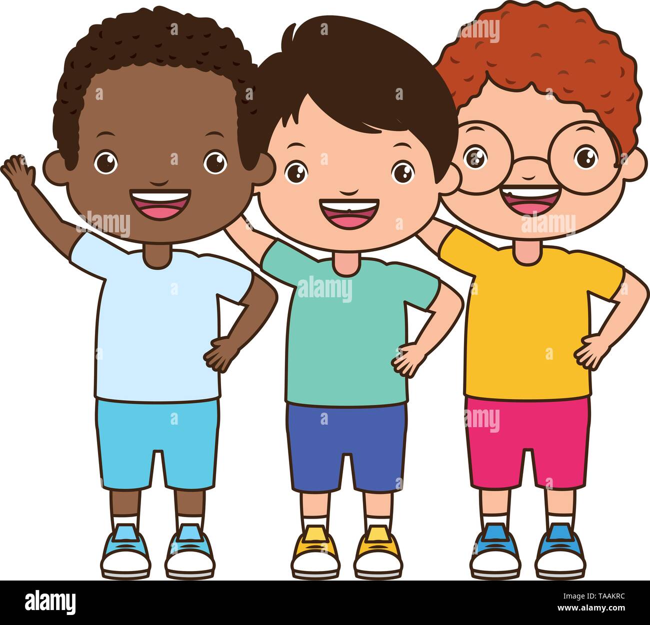 three boy embraced Stock Vector Image & Art - Alamy