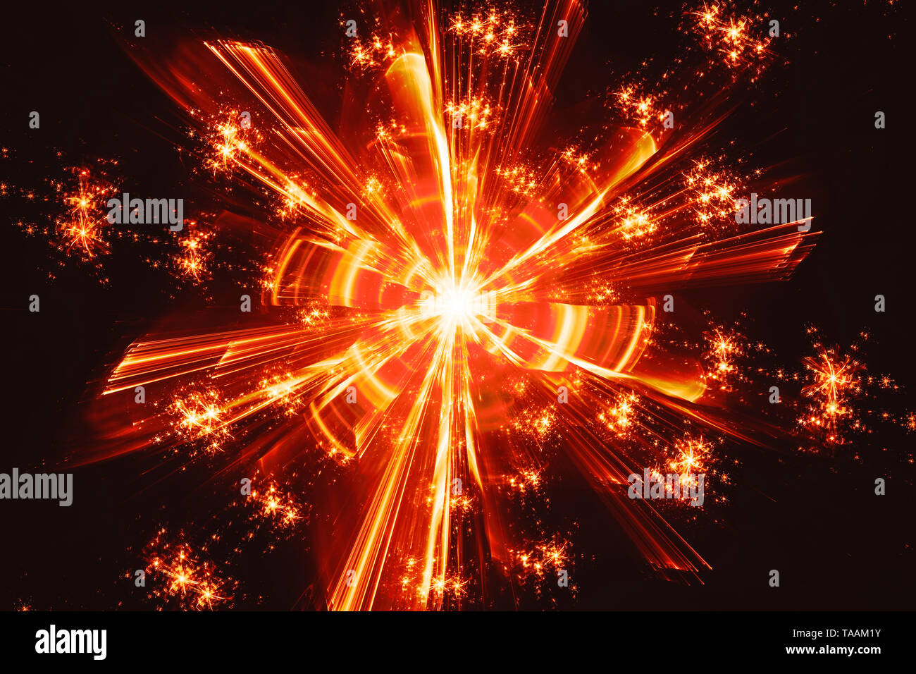 Fiery glowing quantum fractal, computer generated abstract background, 3D rendering Stock Photo ...