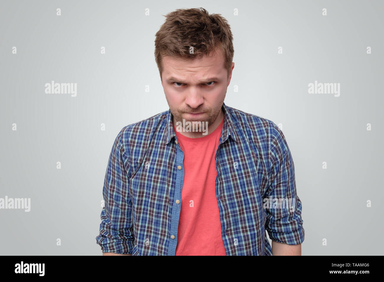 Portrait angry young model hi-res stock photography and images - Alamy