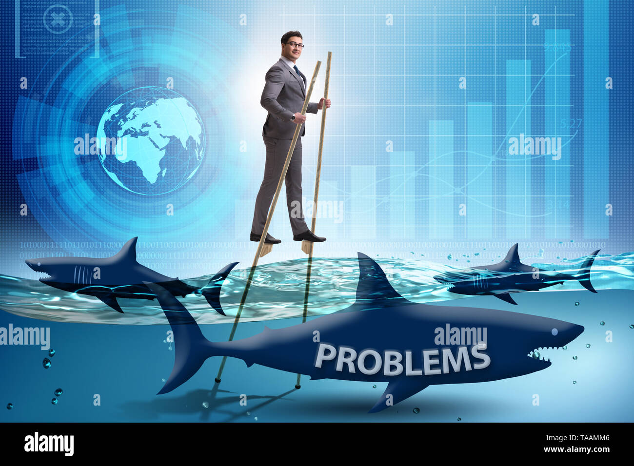 Businessman successfully dealing with his problems Stock Photo - Alamy