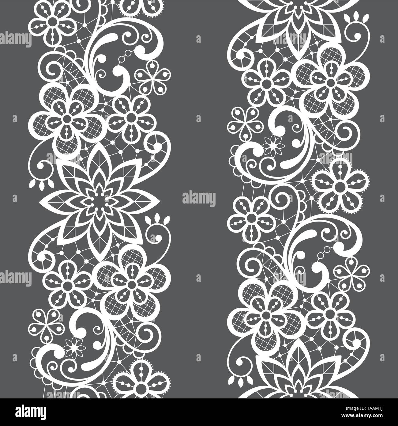 Lace seamless vector pattern, repetitive ornamental textile or ...