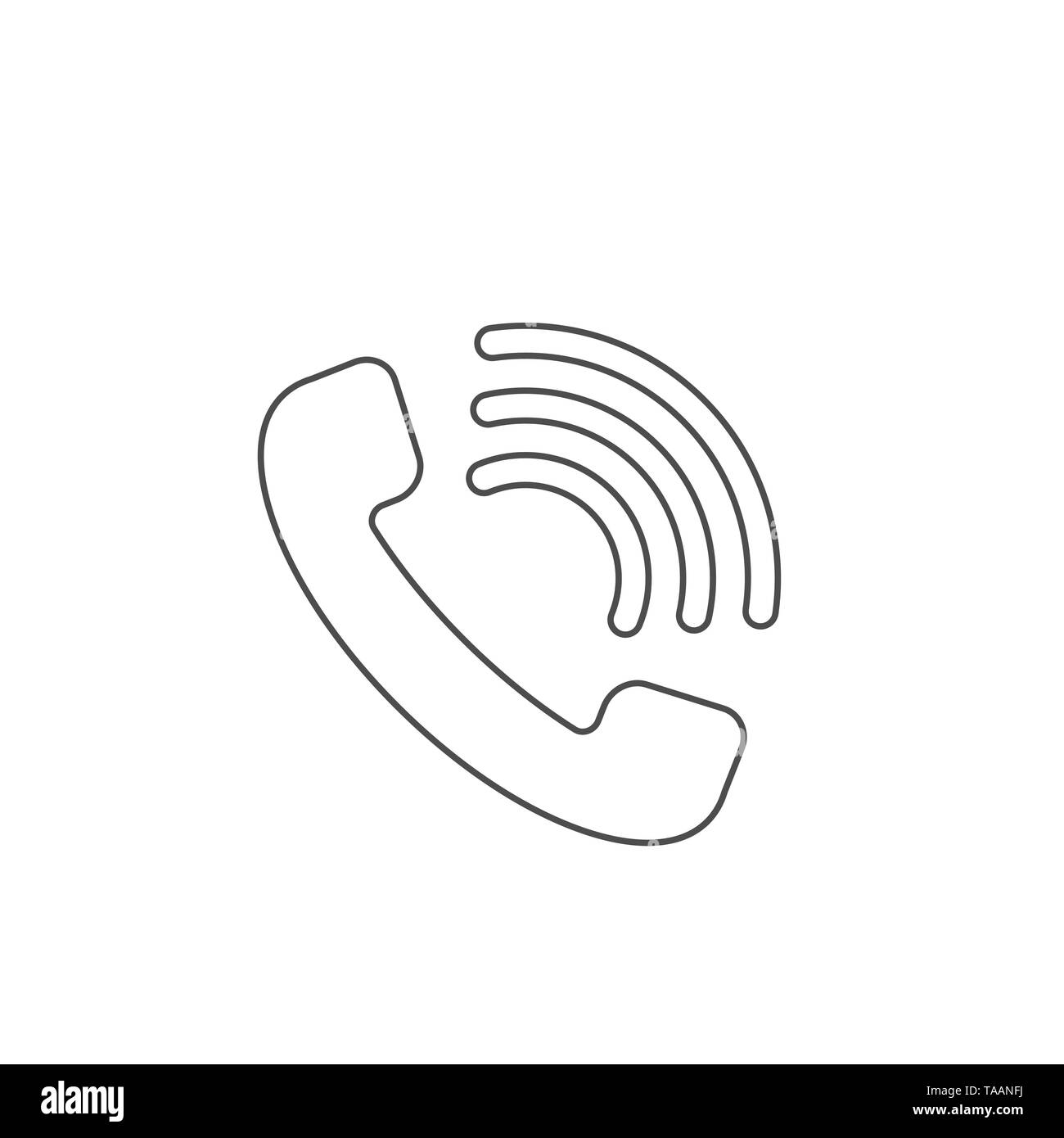 Outline Phone icon. Ringing phone icon, call center sign Vector ...