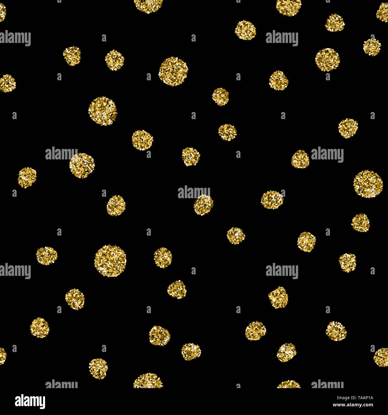 Black And Gold Polka Dots Wallpaper