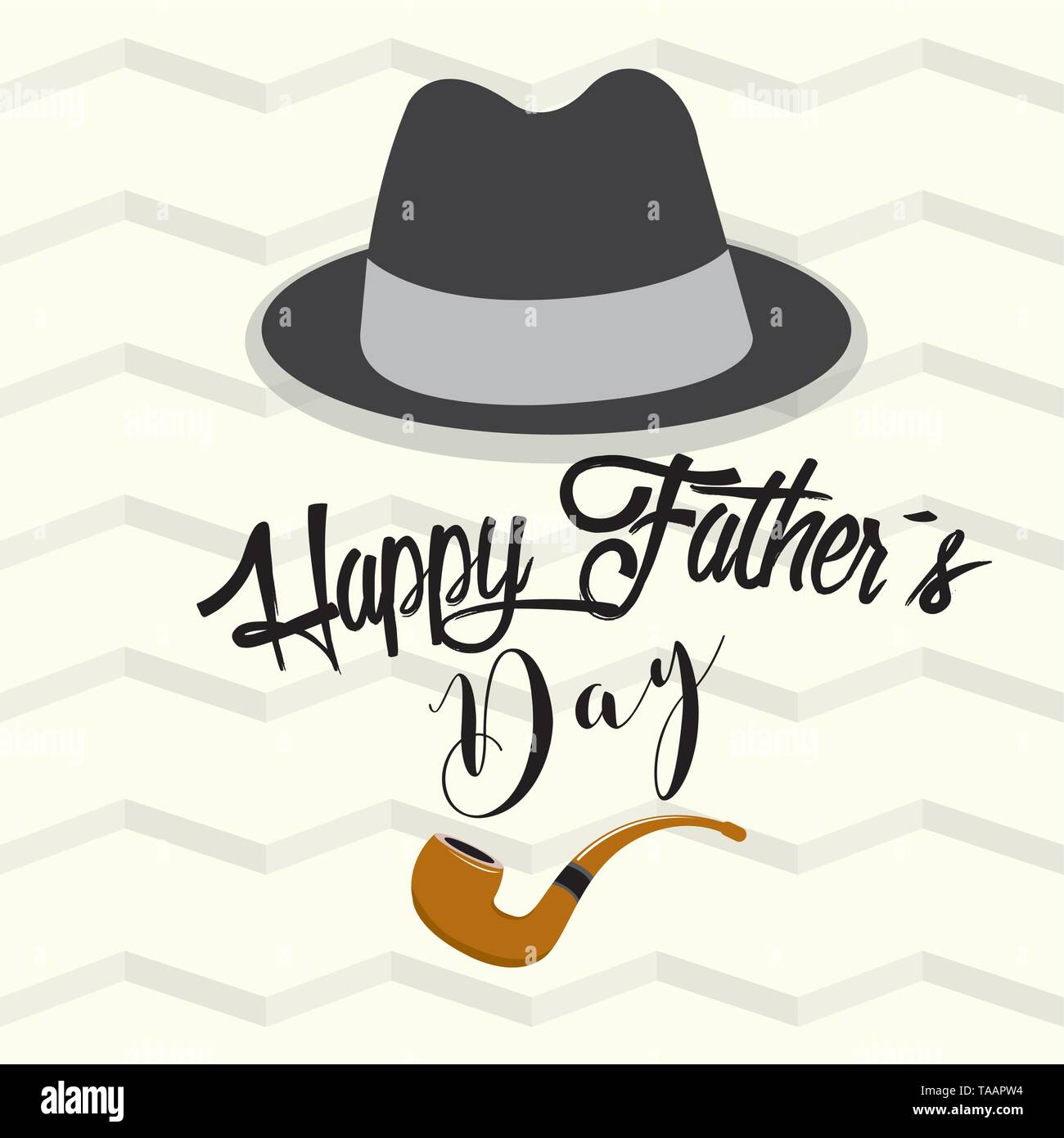 Father day poster with a hat and pipe smoke Stock Vector Image & Art ...