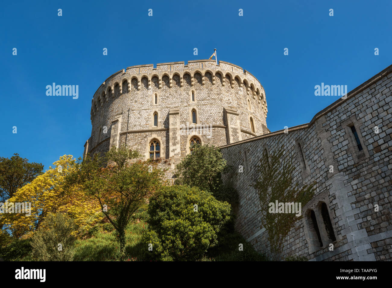 Round Tower of the Windsor Castle, Berkshire, England. Official ...