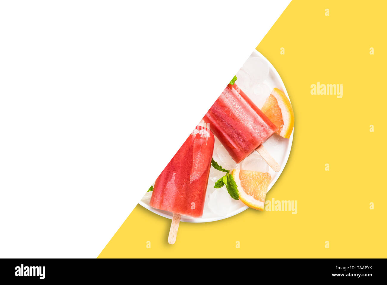 Homemade popsicles recipe template with copy space Stock Photo - Alamy